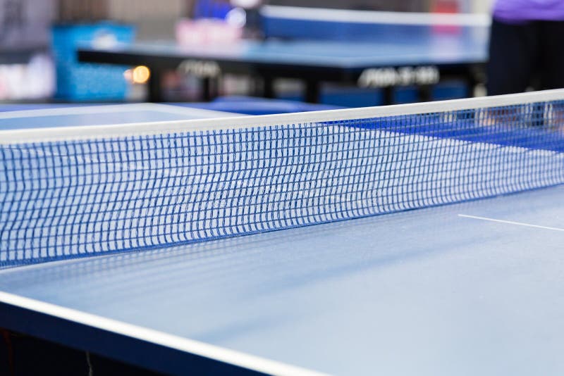 Blue Ping Pong Tennis Table Stock Photo - Image of racket, equipment ...