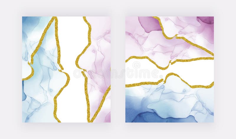 Blue and Pink Alcohol Ink Texture Backgrounds Stock Vector ...