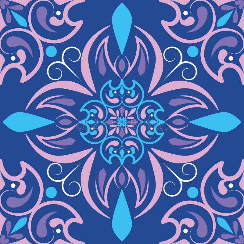 Blue and Pink Art Italian Ceramic Background Stock Vector ...