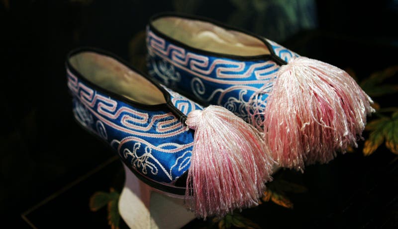 Blue and pink Asian shoes stock image. Image of detail - 2143197