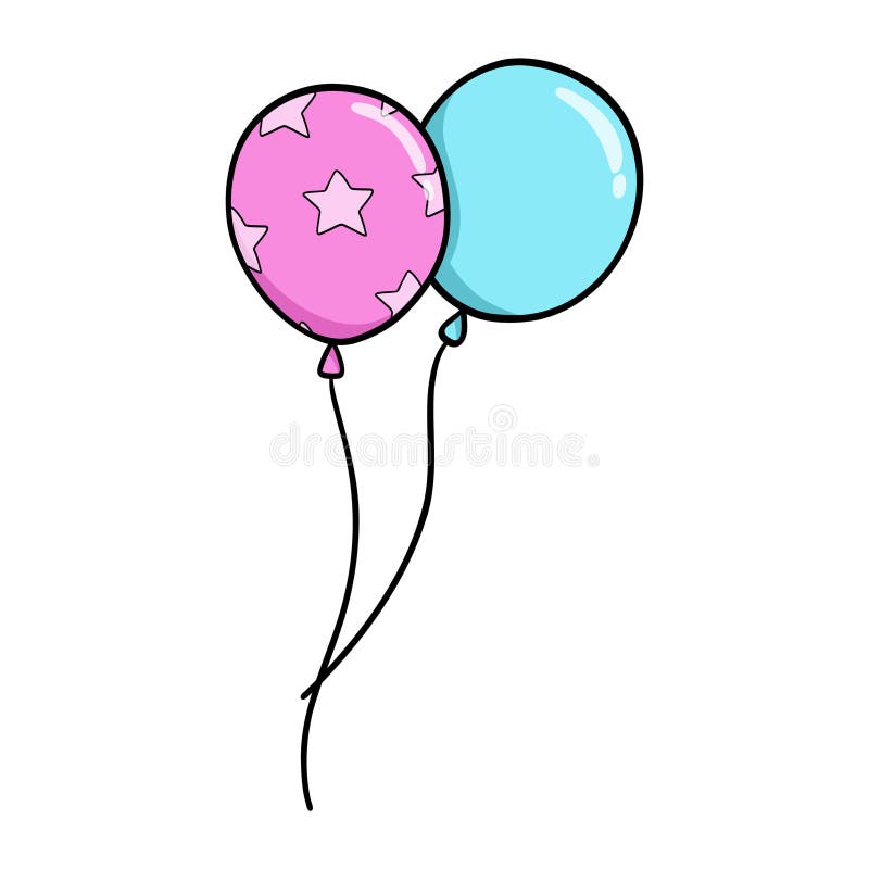 Cute Balloon Cartoon stock illustration. Illustration of celebration ...