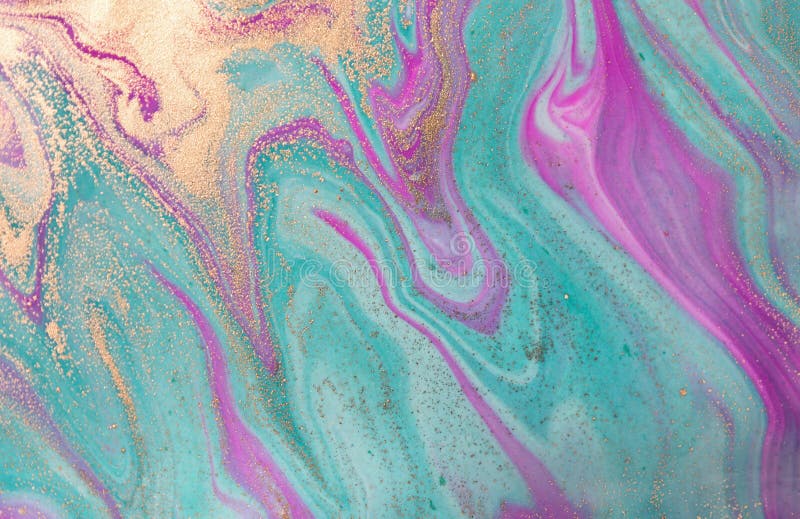 Blue and Pink Bright Wave Pattern with Layers of Gold Sequins. Stock ...