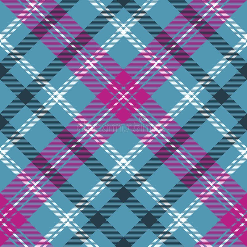 Blue Pink Check Plaid Seamless Pattern Stock Vector - Illustration of ...