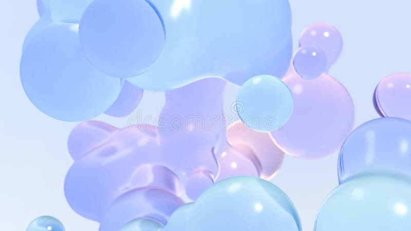 A Blue and Pink Cloud of Bubbles Floating in the Air Loop Animation ...