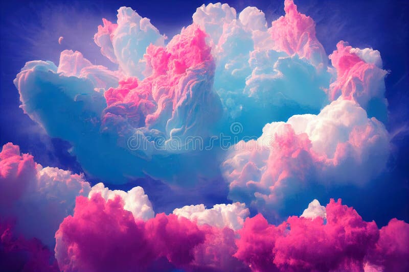 A Blue and Pink Cloud Filled with Clouds in the Sky with a Blue Sky ...