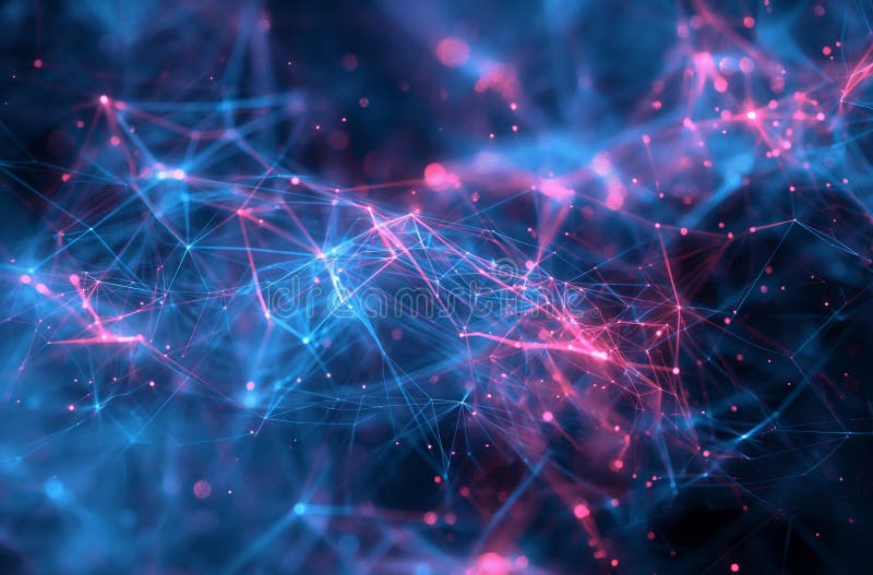 Blue and Pink Digital Network Stock Image - Image of digital ...