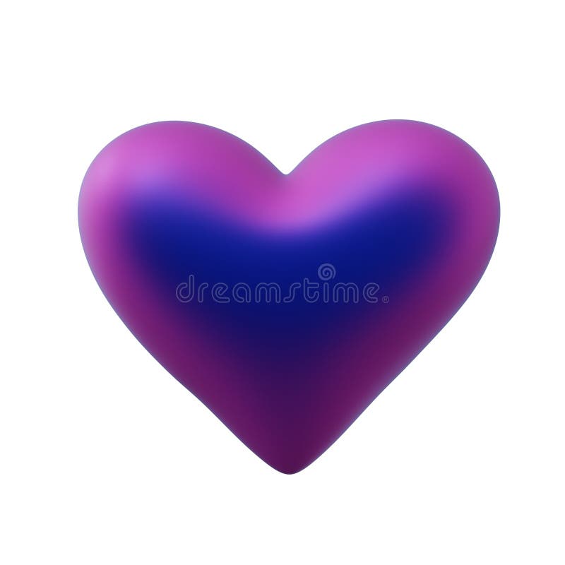 Blue Pink Gradient 3D Heart. Isolated on White Background Stock ...