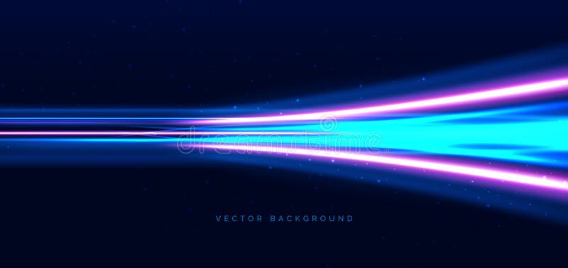 Blue and Pink Horizontal Ray on Dark Blue Background Stock Vector ...