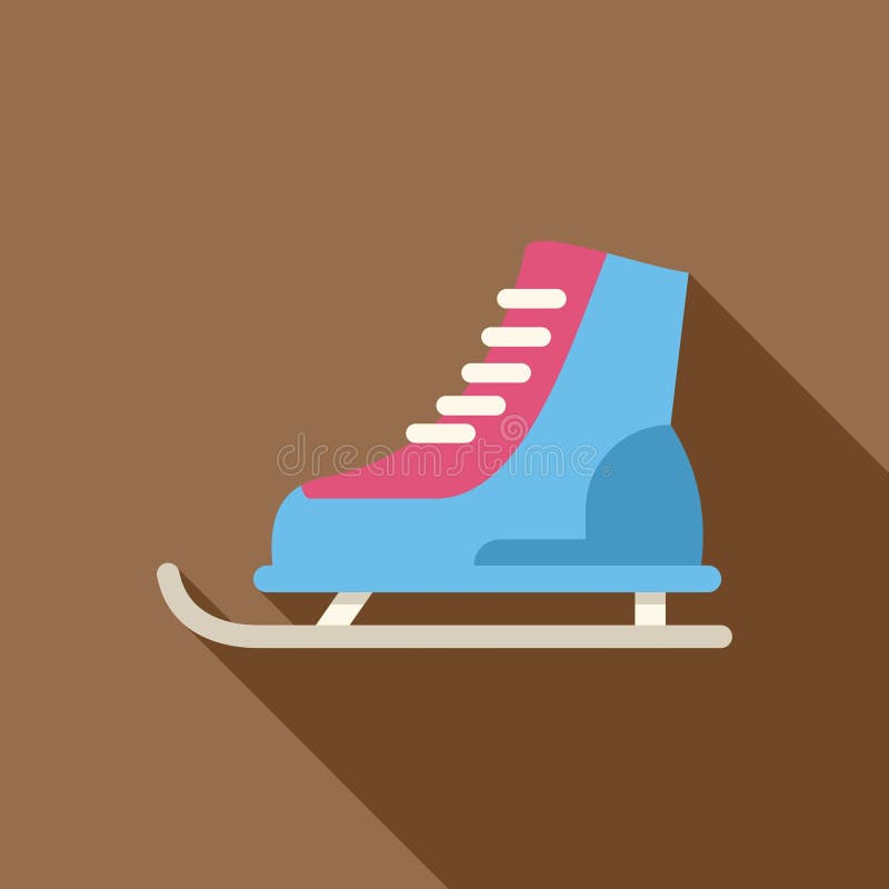 Blue and Pink Ice Skate for Skating on Ice Rink Stock Illustration ...