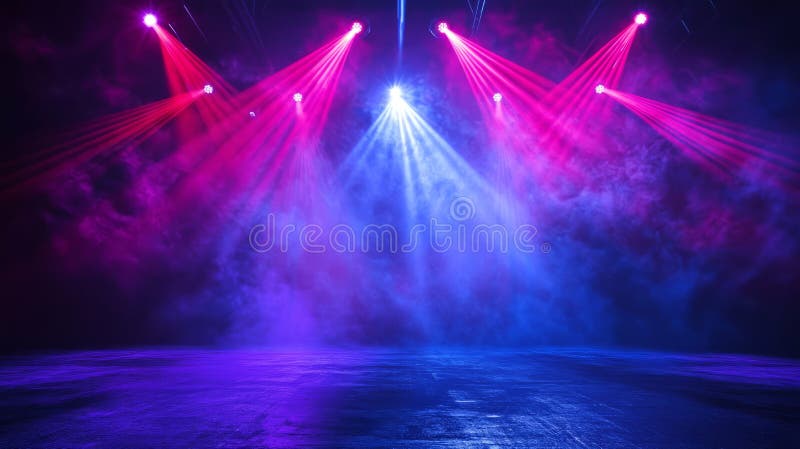Blue and Pink Light on the Stage. Light Bulbs for the Stage Stock Image ...