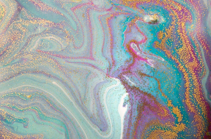 Blue and Pink Light Wave Pattern with Layers of Gold Sequins. Stock ...