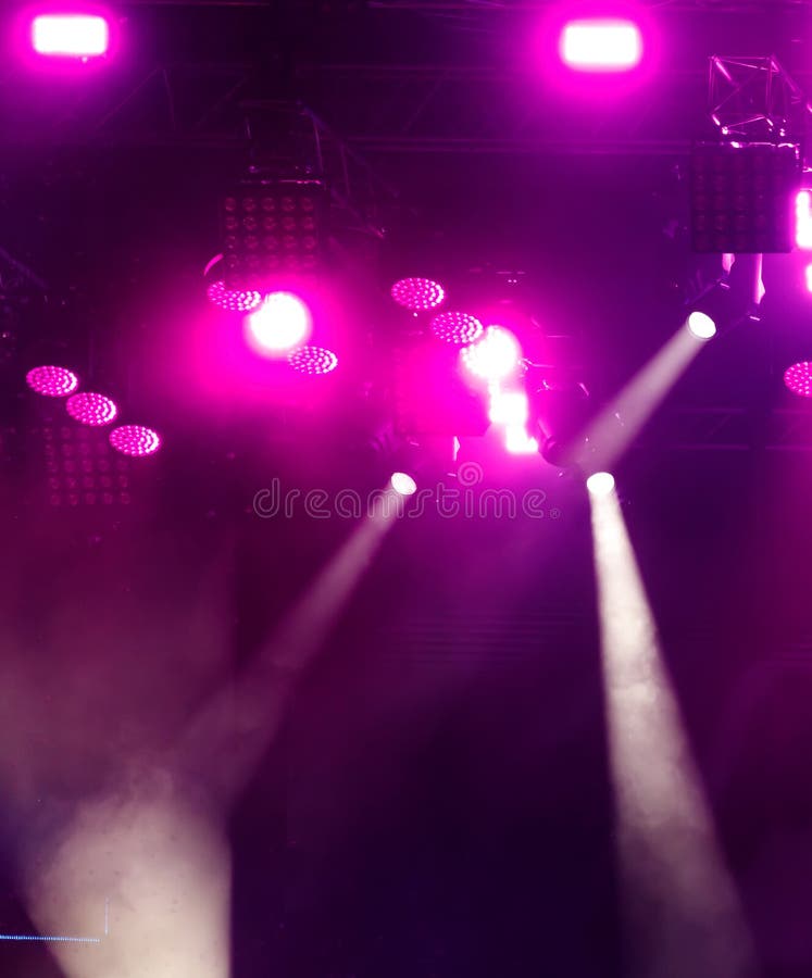 Blue Pink Lights on Stage. Background Stock Image - Image of disco ...