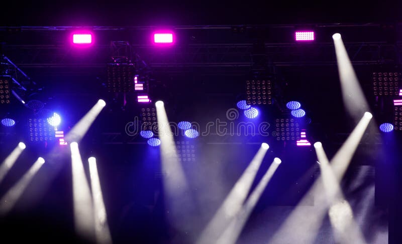 Blue Pink Lights on Stage. Background Stock Photo - Image of nightlife ...