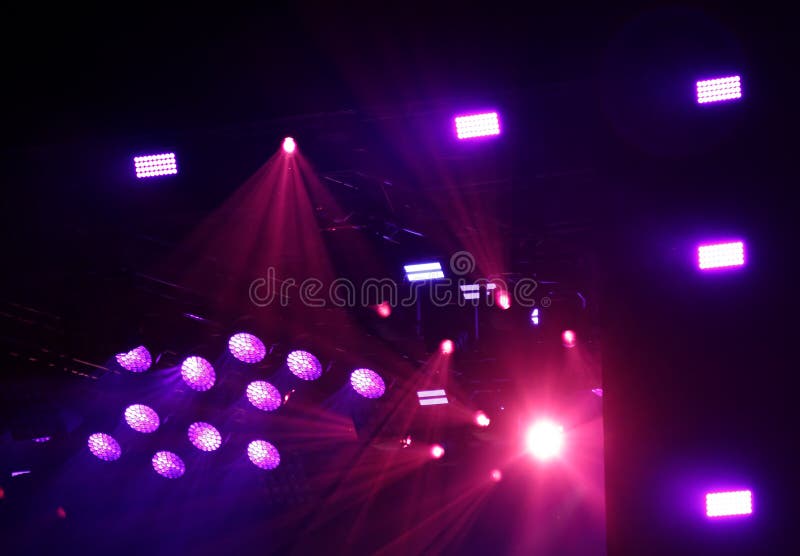 Blue Pink Lights on Stage. Background Stock Image - Image of ...