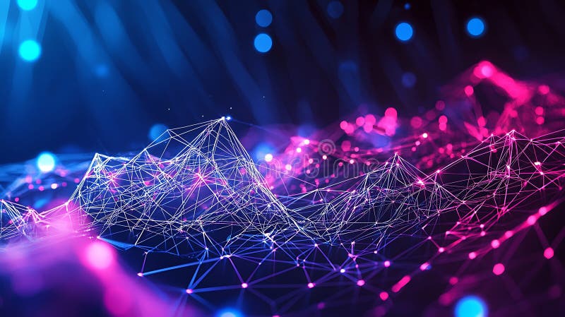 A Blue and Pink Line Graph with Many Lines and Dots Stock Image - Image ...