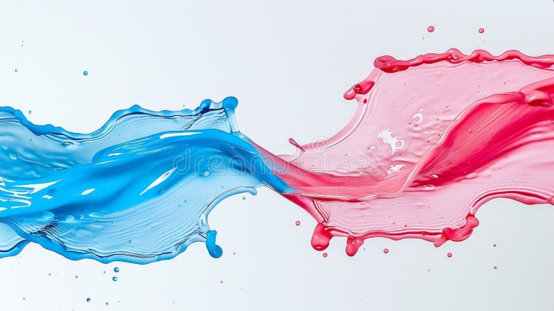 Blue and Pink Liquid Splash, Collision of Splashes, Colorful Paint on ...