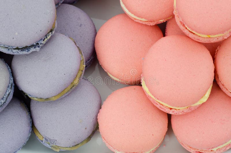 Blue and pink macarons stock image. Image of flavored - 54620609