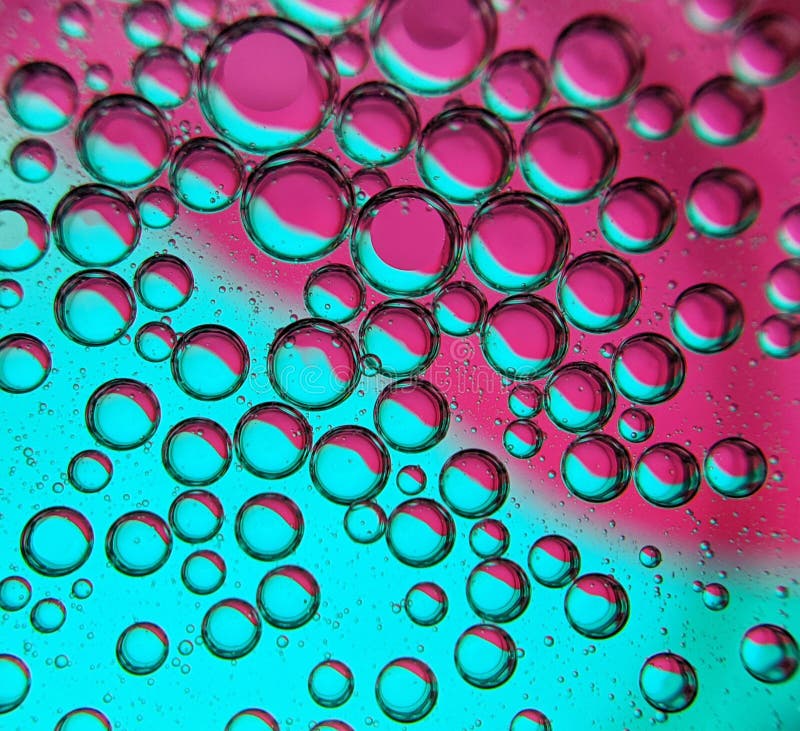 Blue Pink Mixed Abstract Background, Bubbles in Transparent Liquid ...
