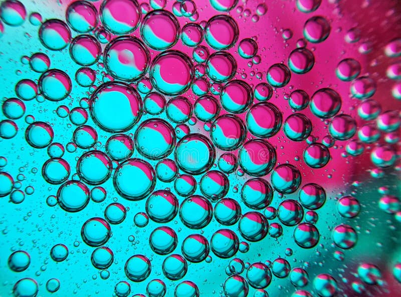 Blue Pink Mixed Abstract Background, Bubbles in Transparent Liquid ...