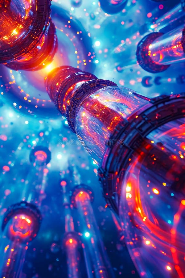 Blue and Pink Nebula with Tube Running through it. Generative AI Stock ...