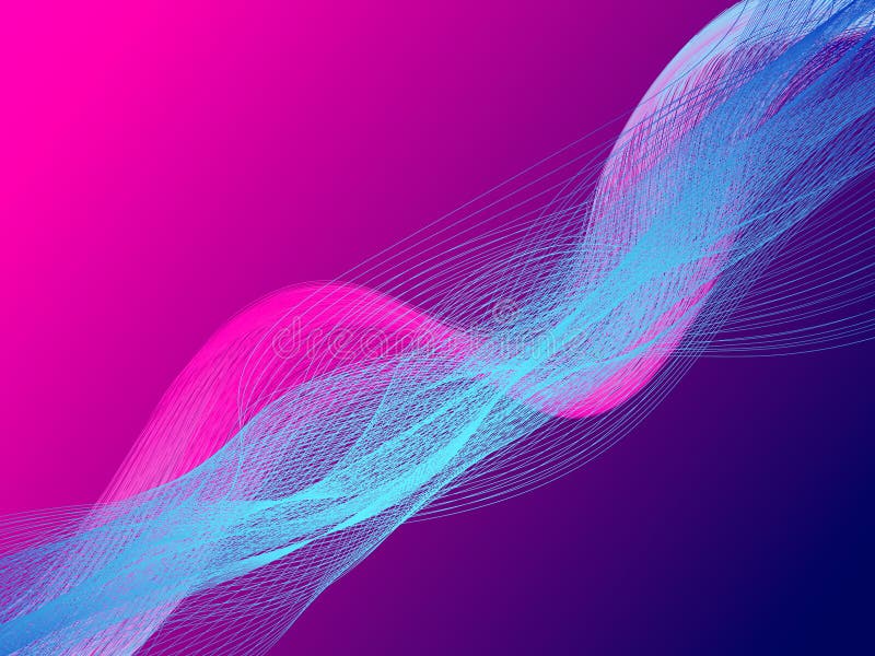 Blue and Pink Neon Abstract Molecular Connection. Vector Illustration ...