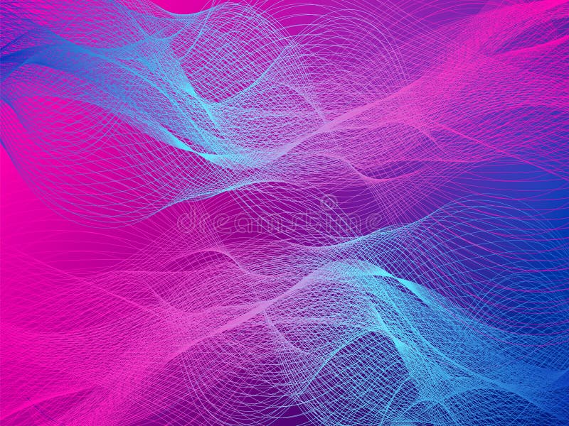 Blue and Pink Neon Abstract Molecular Connection. Vector Illustration ...