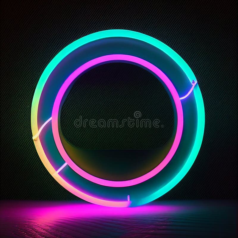 3d Neon Room with Pink Blue Light. Futuristic Abstract Background Neon ...