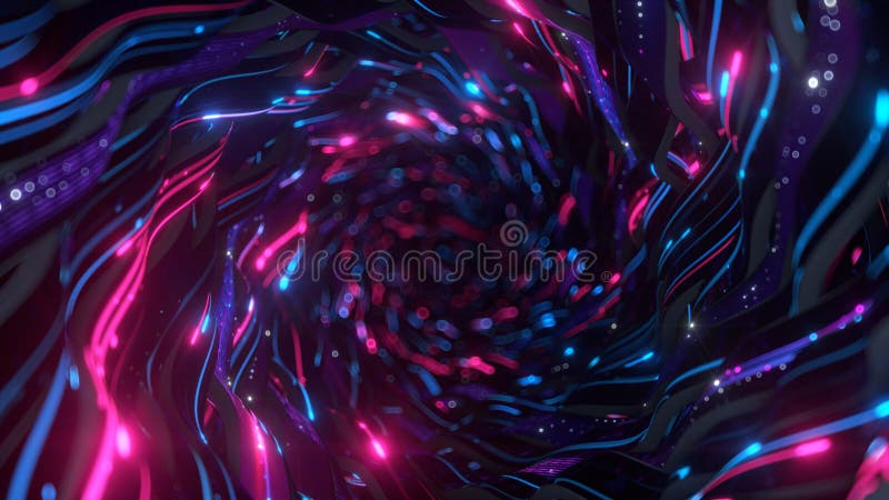 Blue Pink Neon Wormhole 3D Render Illustration Stock Illustration ...