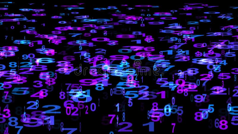Blue and pink numbers stock video. Video of digital, group - 52475275