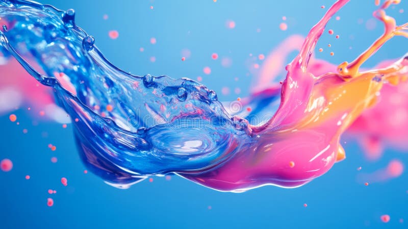 Blue Pink Orange Paint Splash Abstract Background Stock Illustration ...