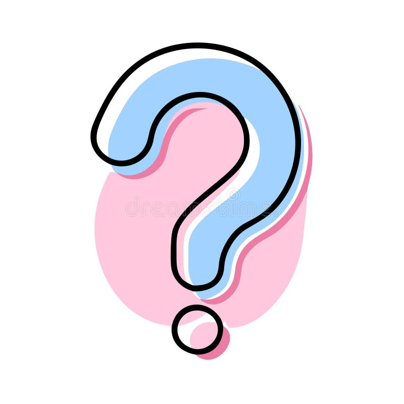 A Blue and Pink Question Mark with a Pink Background Stock Illustration ...