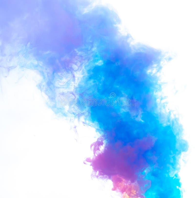 Blue and Pink Smoke Isolated on a White Stock Illustration ...
