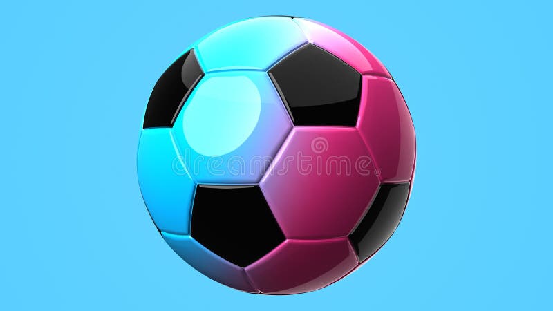 Blue and Pink Soccer Ball on Blue Background. Stock Illustration ...