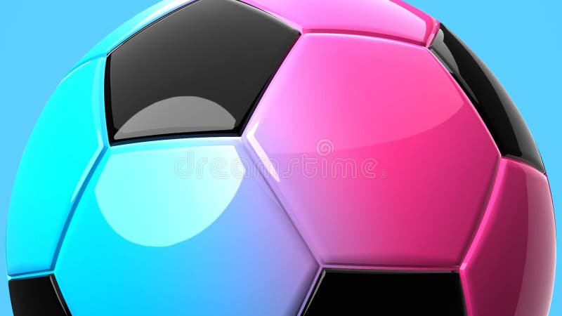 Blue and Pink Soccer Ball on Blue Background. Stock Footage - Video of ...