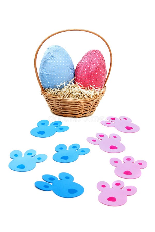 Blue and Pink Tracks for Easter Eggs Hunt Stock Image - Image of ...
