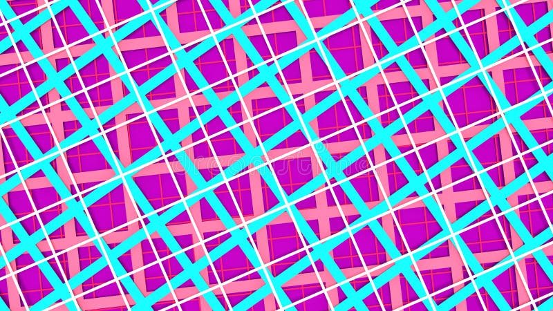 Blue Pink Violet and White Checkered Abstract Horizontal Background 3D ...