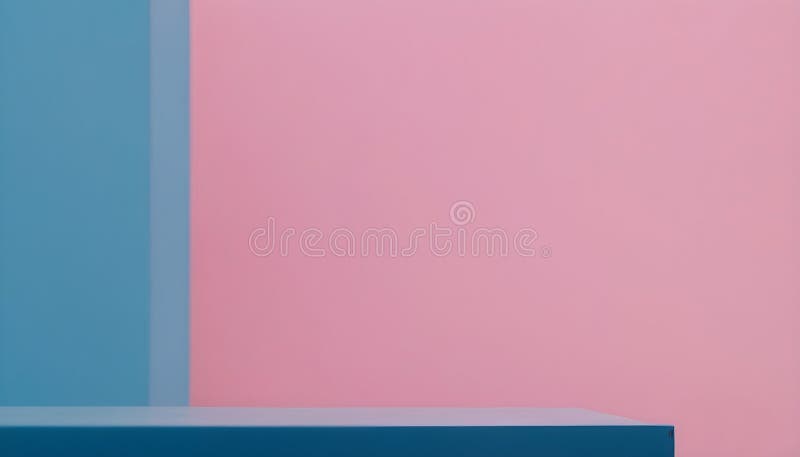 A Blue and Pink Wall with a Blue and Pink Square Stock Illustration ...