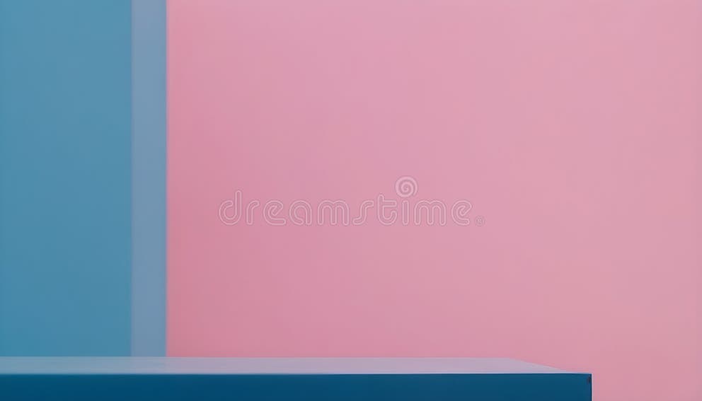 A Blue and Pink Wall with a Blue and Pink Square Stock Illustration ...