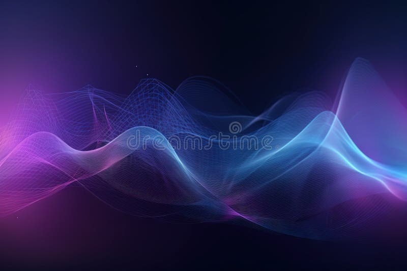 A Blue and Pink Wave on a Black Background with a Dark Background and a ...