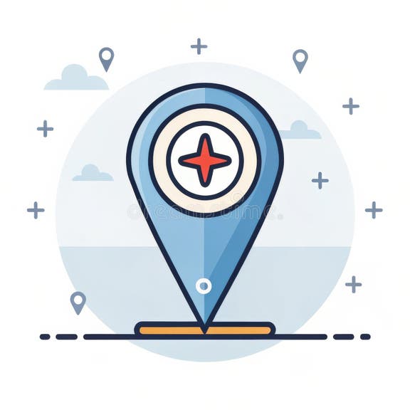Blue Pinpoint Location Icon Flat Design, GPS, Map,Navigation GPS ...