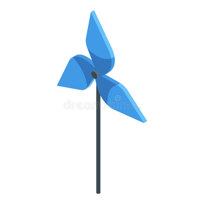 Blue Pinwheel Icon Isometric Vector. Weather Vane Stock Illustration ...
