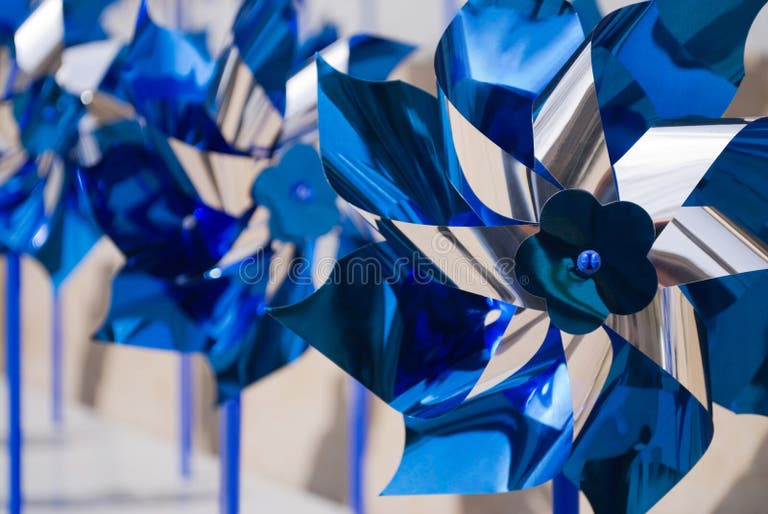 Blue pinwheels stock photo. Image of parade, blue, childhood - 13933758