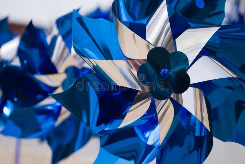 Blue pinwheels stock image. Image of childhood, blue - 13933775