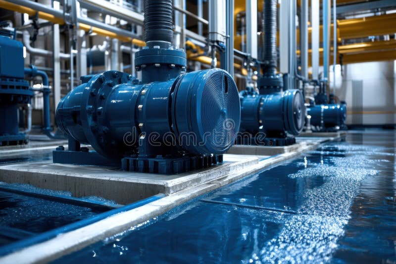 A Blue Pipe with a Blue Cap is on the Ground Stock Illustration ...