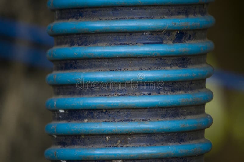 Big Blue Pipe or Hose for Transfering Water Stock Image - Image of wing ...