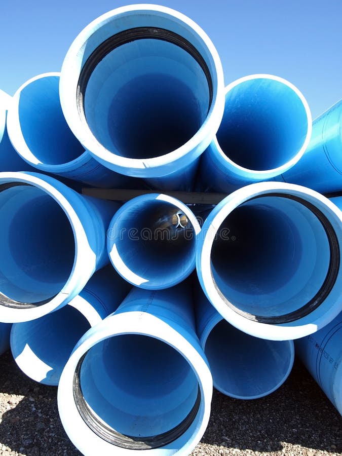 Blue Pipe stock photo. Image of pile, sewer, industry - 30395264