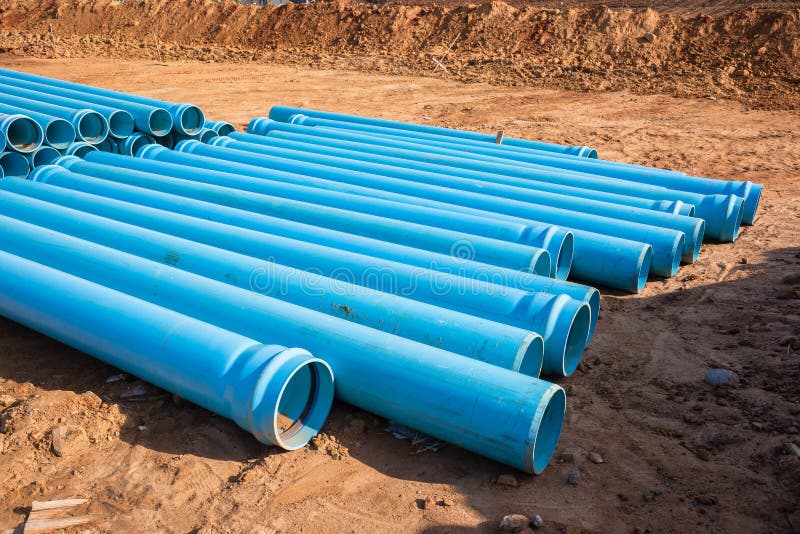 Blue Pipes Construction stock image. Image of plumbing - 96112721