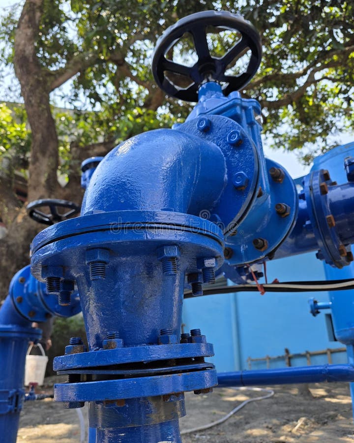 Blue Piping Struktur on Groundwater Well Stock Image - Image of piping ...