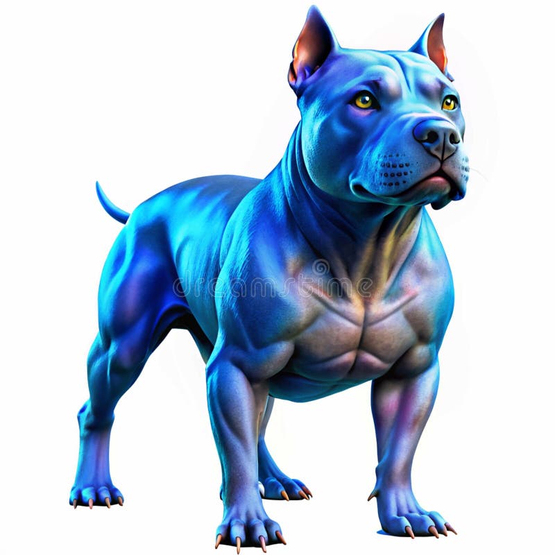 Blue Pitbull Standing stock vector. Illustration of playful - 322617558
