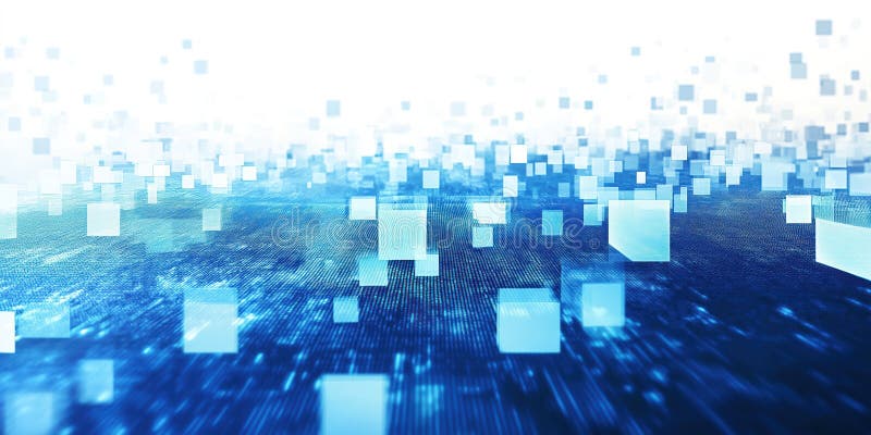 Blue Pixel Art Design Background Featuring Grid of Cubes in 3x3 Pattern ...